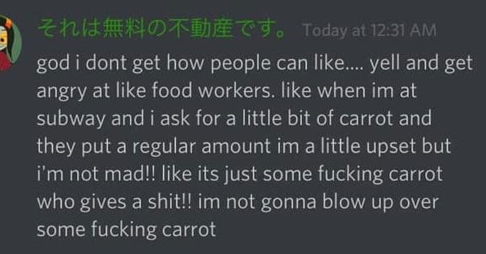 Debate About Carrot and Other Vegetables at Subway - Media Chomp