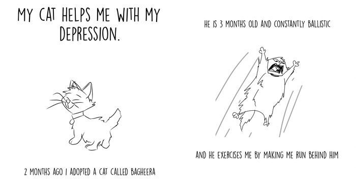 Cat Helps With Depression - Comic - Media Chomp