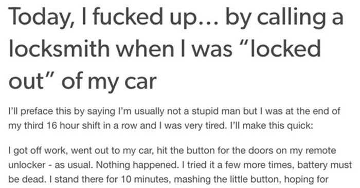 Funny "Locked Out" of Car Story - Media Chomp