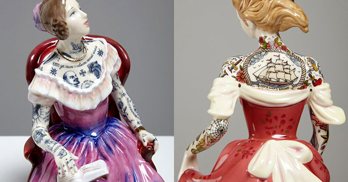 Painted Ladies - Tattooed Ceramic Figurines - Media Chomp