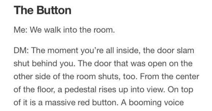 The Button - Dungeons & Dragons Story - Media Chomp