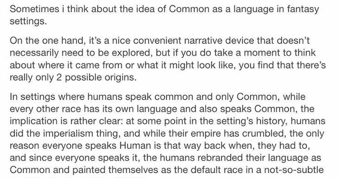 Common Language in Fantasy - Media Chomp
