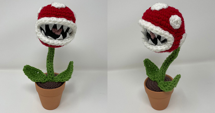 Crocheted Piranha Plant - Media Chomp