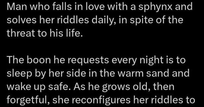 Man Who Fall in Love With a Sphinx - Media Chomp